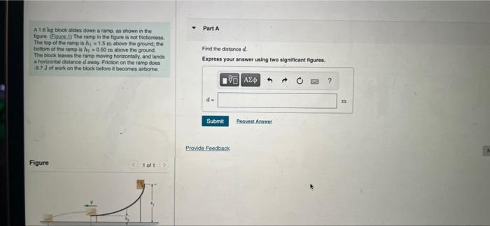 Solved A 1.6 kg block slides down a ramp, as shown in the | Chegg.com
