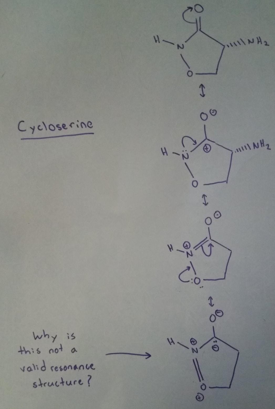 Solved In cycloserine, why is the bottom structure not a | Chegg.com