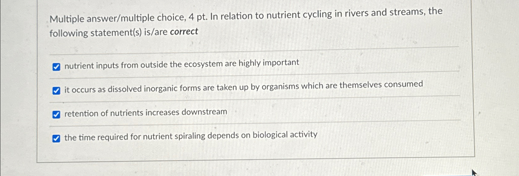 Solved Multiple answer/multiple choice, 4 ﻿pt. ﻿In relation | Chegg.com