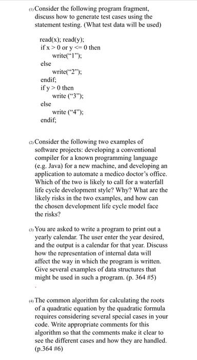 Solved Consider The Following Program Fragment Discuss How