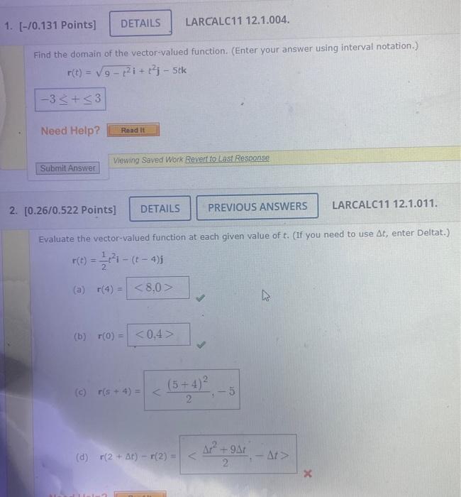 Solved Determine the interval(s) on which the vector-valued | Chegg.com