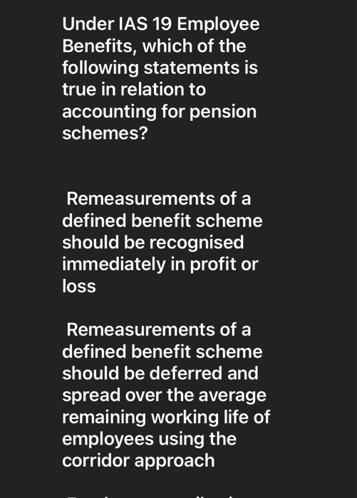 Solved Under IAS 19 Employee Benefits Which Of The Chegg Solved Under IAS 19 Employee Benefits Which Of The Chegg