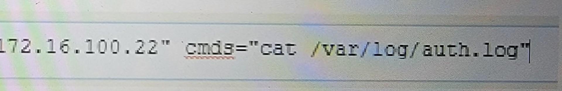 Solved 72.16 .100 .22 "cmds="cat /var/log/auth.log" | Chegg.com
