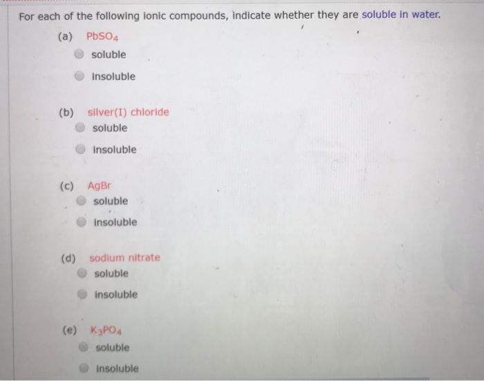 Solved For each of the following compounds, indicate whether | Chegg.com