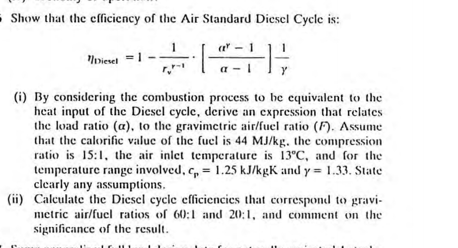 Solved Show that the efficiency of the Air Standard Diesel | Chegg.com