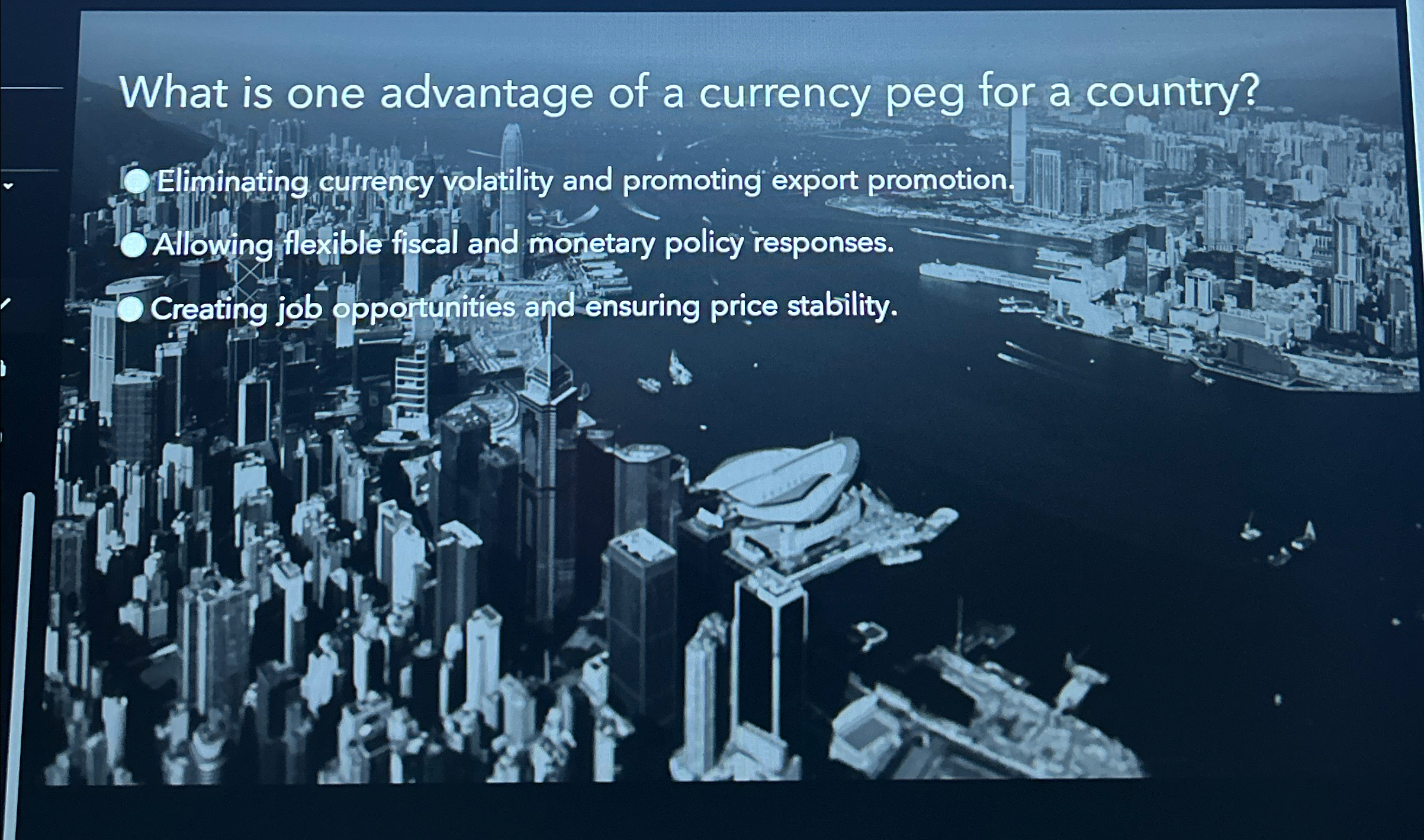 Solved What is one advantage of a currency peg for a | Chegg.com