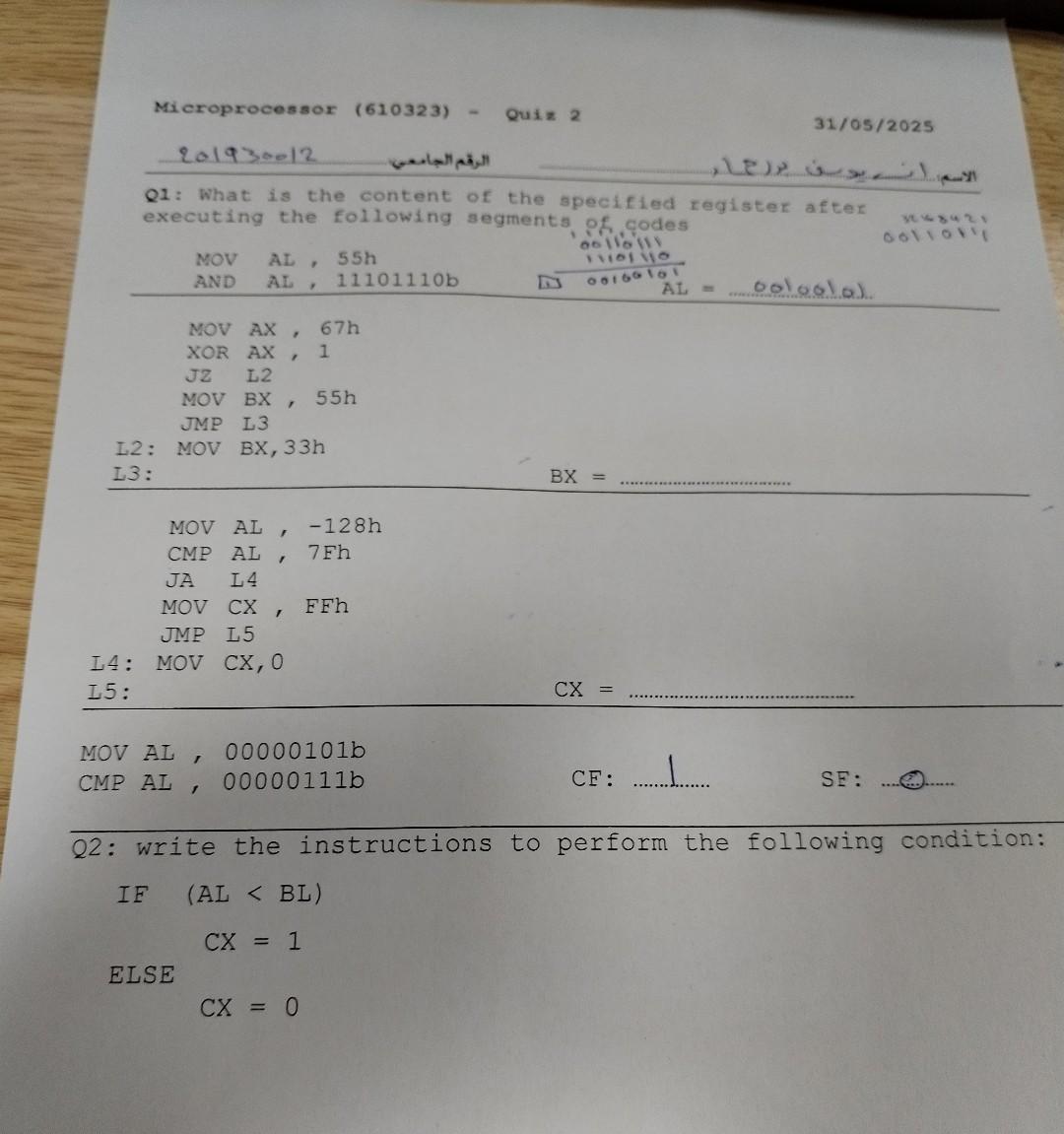 Solved MOV AL, −128 h CMP AL, 7Fh JA L4 MOV CX, EFh JMP L5 | Chegg.com