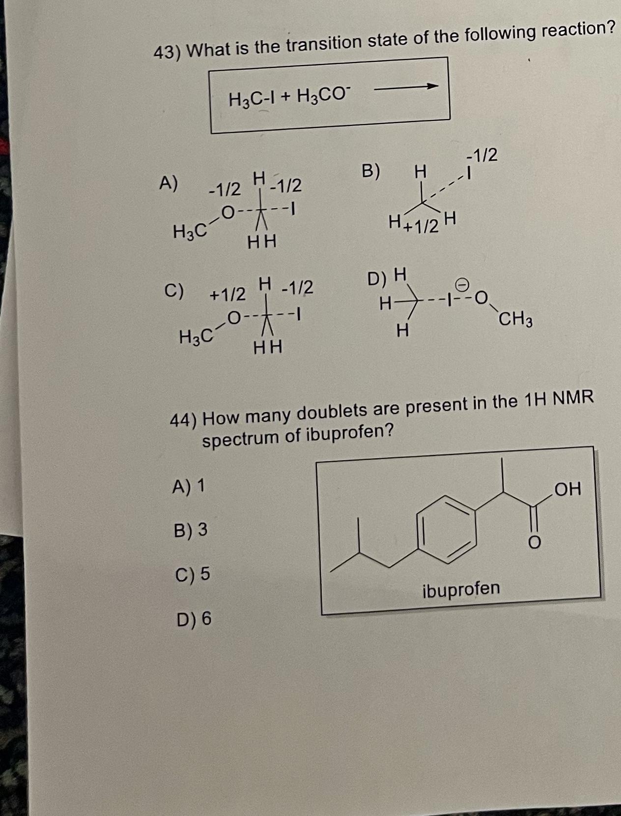 Solved What is the transition state of the following | Chegg.com