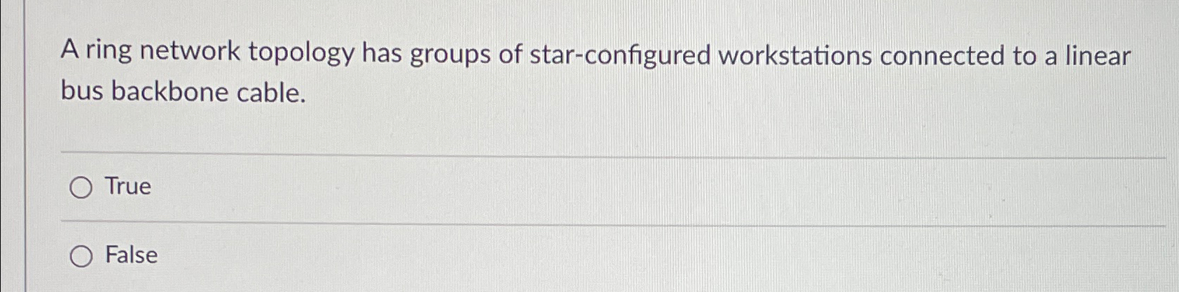 Solved A ring network topology has groups of star-configured | Chegg.com
