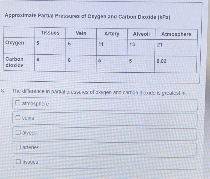 Solved Approximate Partial Pressures of Oxygen and Carbon | Chegg.com