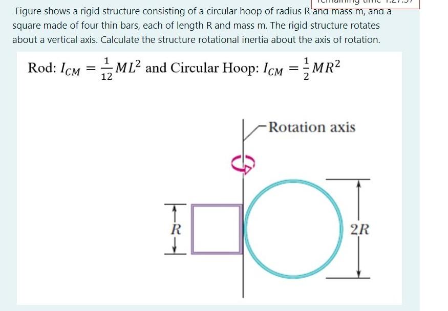 Figure shows a rigid structure consisting of a | Chegg.com