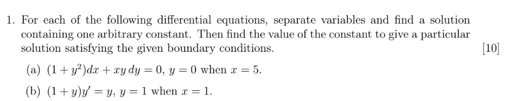 Solved For each of the following differential equations, | Chegg.com