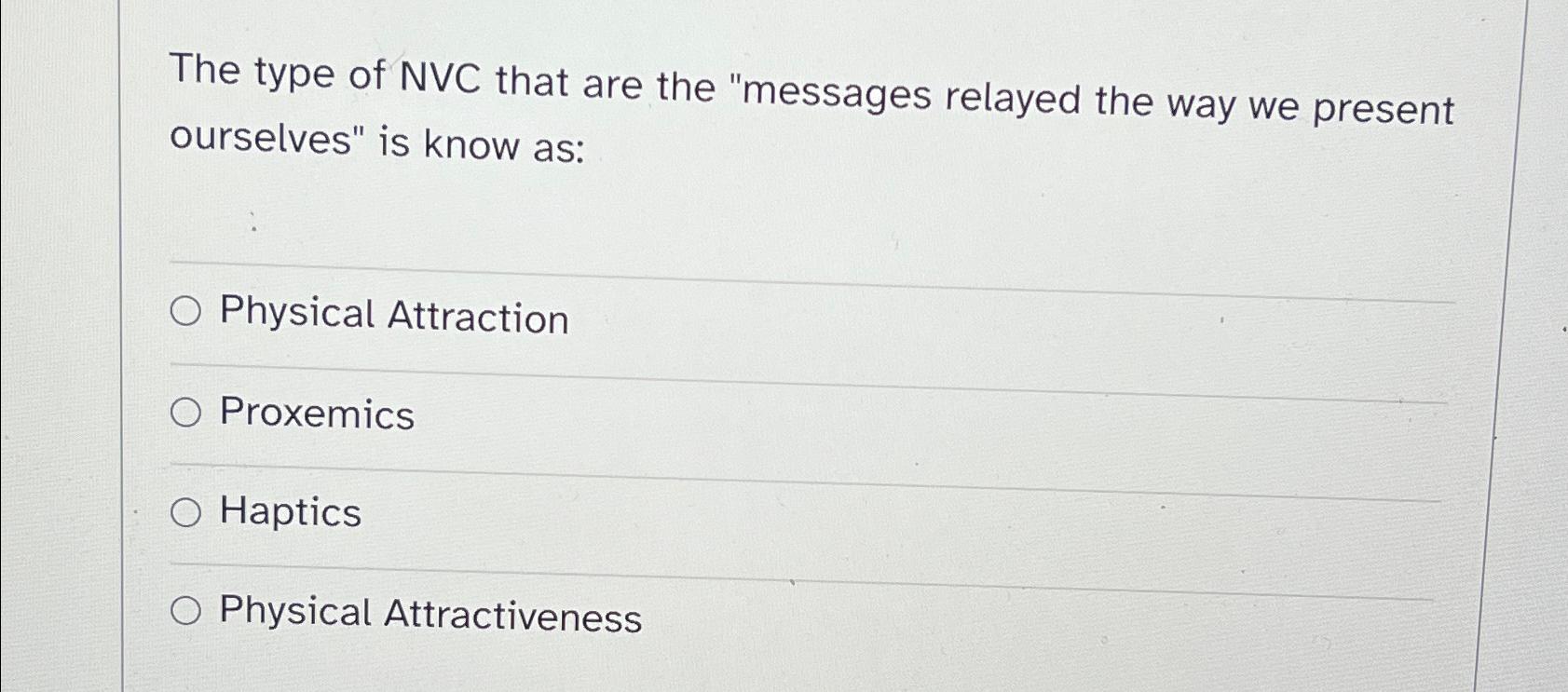 Solved The type of NVC that are the "messages relayed the | Chegg.com