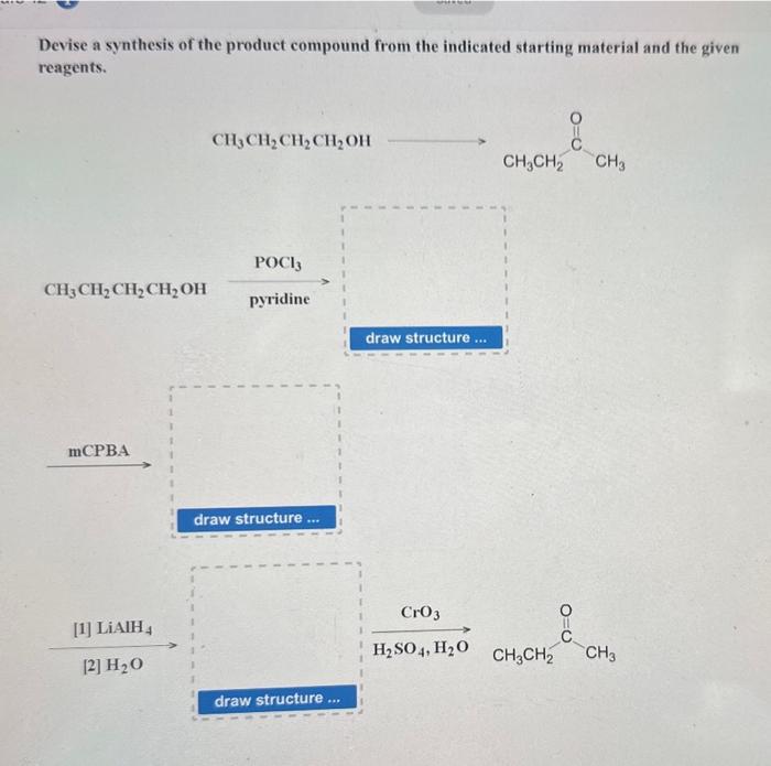 Solved Devise a synthesis of the product compound from the | Chegg.com