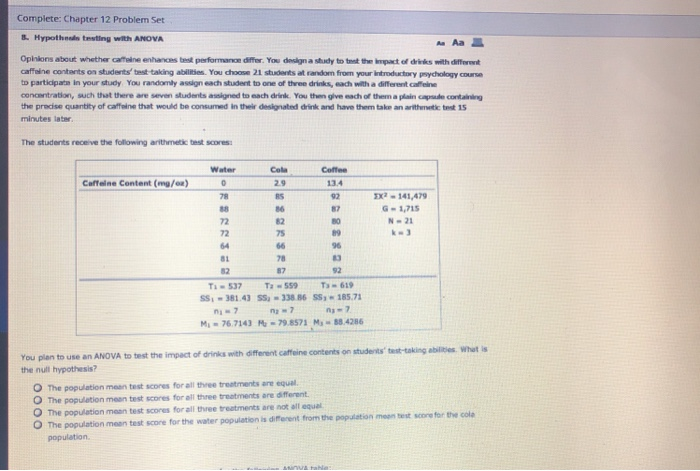 Solved Complete: Chapter 12 Problem Set 3. Hypotheeting with | Chegg.com