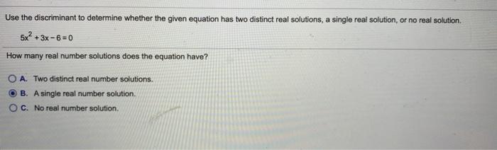 Solved Use the discriminant to determine whether the given | Chegg.com