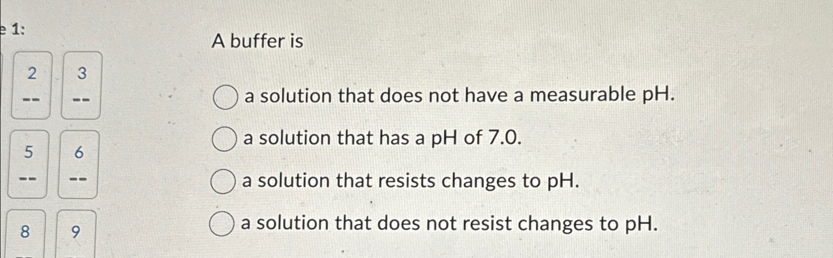 A buffer isa solution that does not have a measurable | Chegg.com