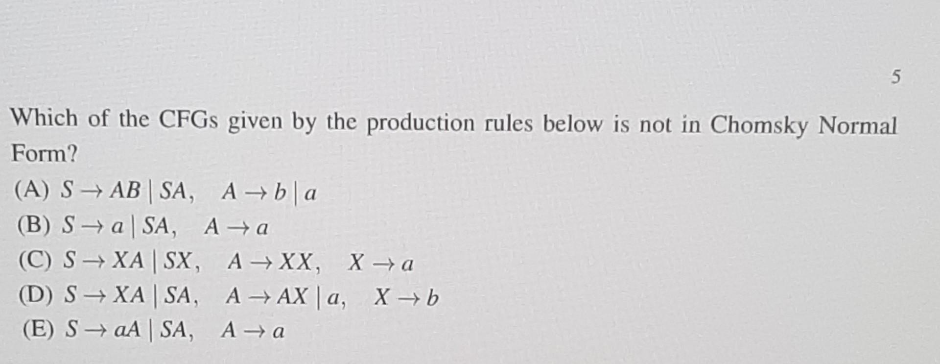 Which of the CFGs given by the production rules below | Chegg.com