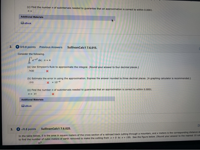 Solved (c) Find the number n of subintervals needed to | Chegg.com