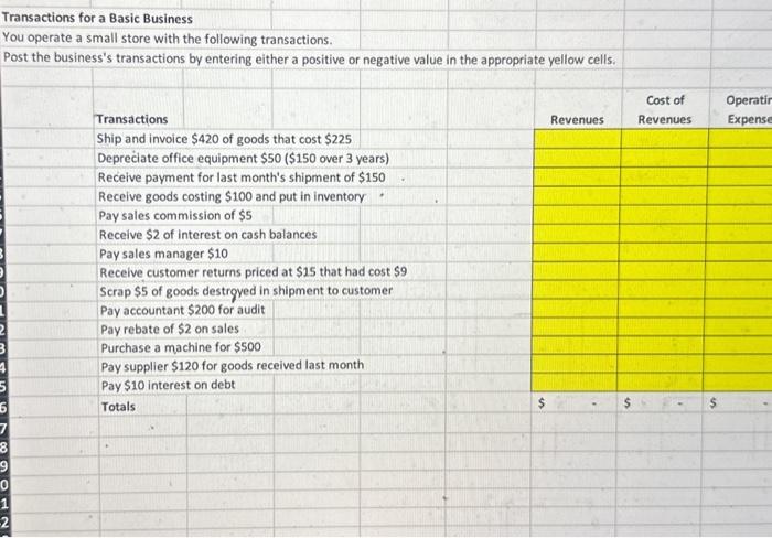 Solved Transactions for a Basic Business You operate a small | Chegg.com