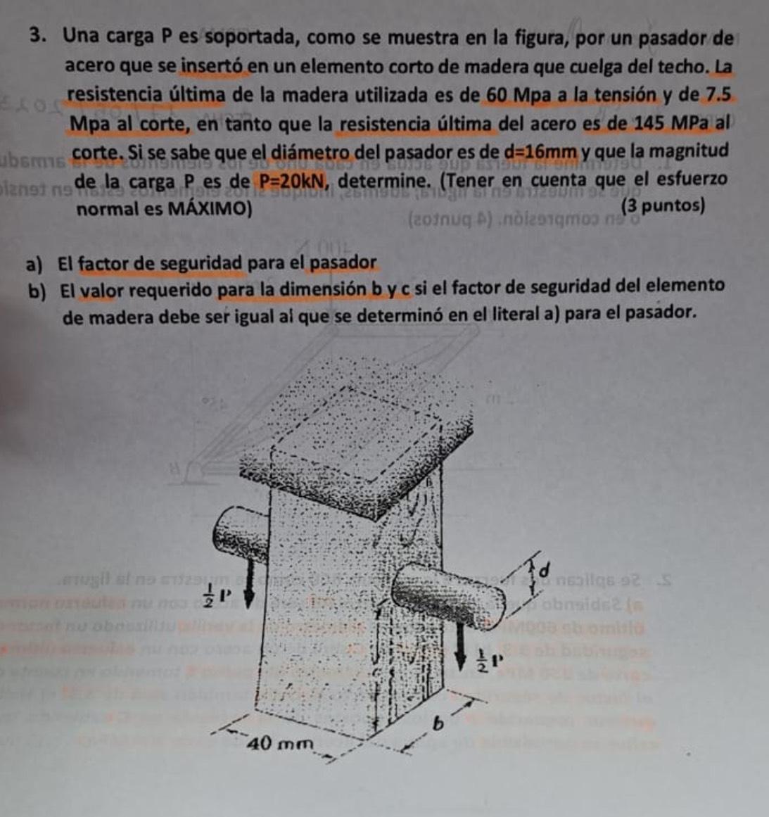 Solved Una carga P es soportada, como se muestra en la | Chegg.com