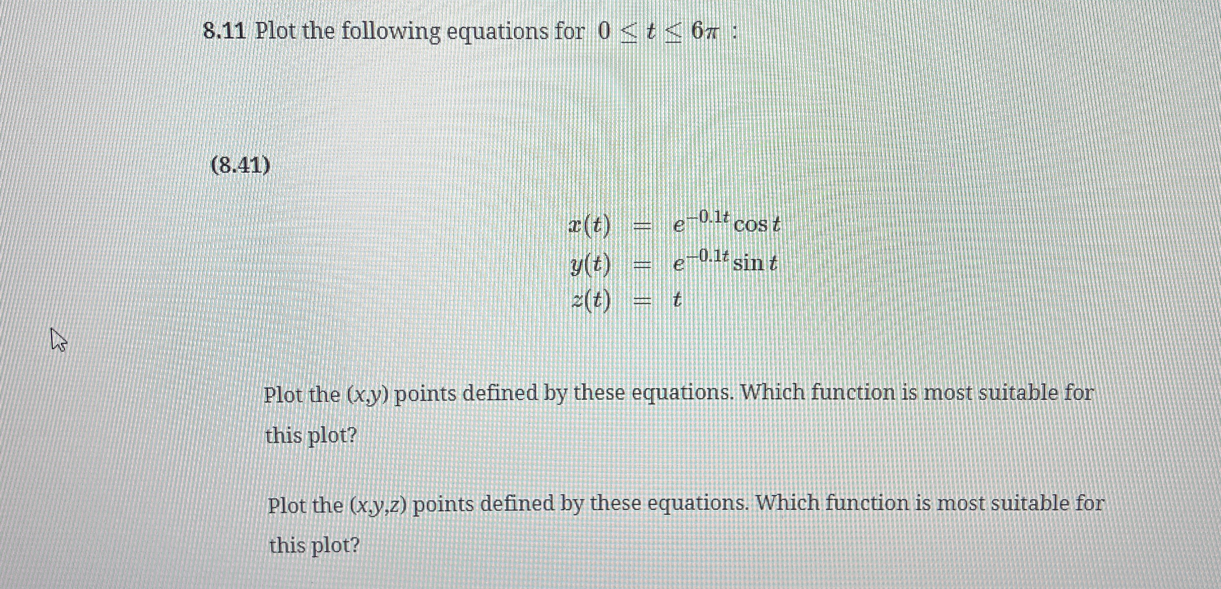 Solved 8.11 ﻿Plot the following equations for 0≤t≤6π | Chegg.com