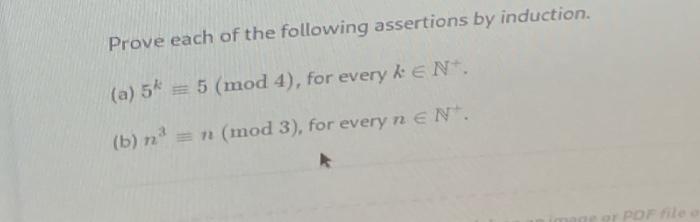 Solved Prove each of the following assertions by induction. | Chegg.com