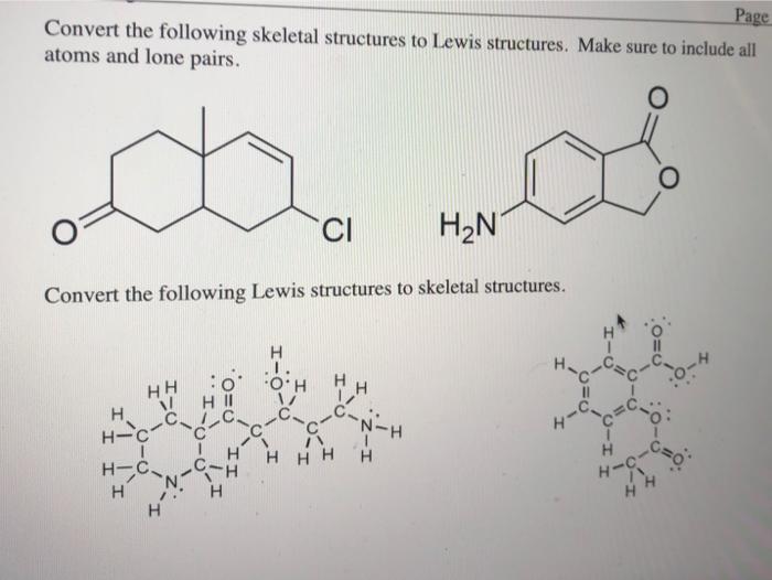 Solved Page Convert the following skeletal structures to | Chegg.com