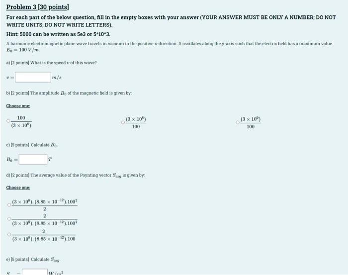 Solved For each part of the below question, fill in the | Chegg.com