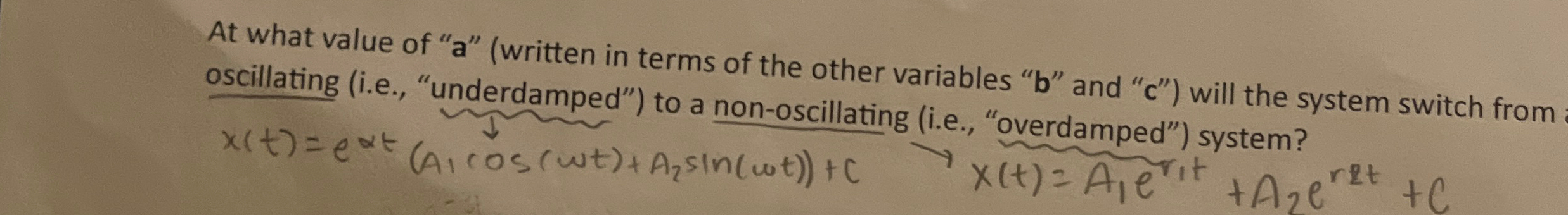Solved At what value of "a" (written in terms of the other | Chegg.com