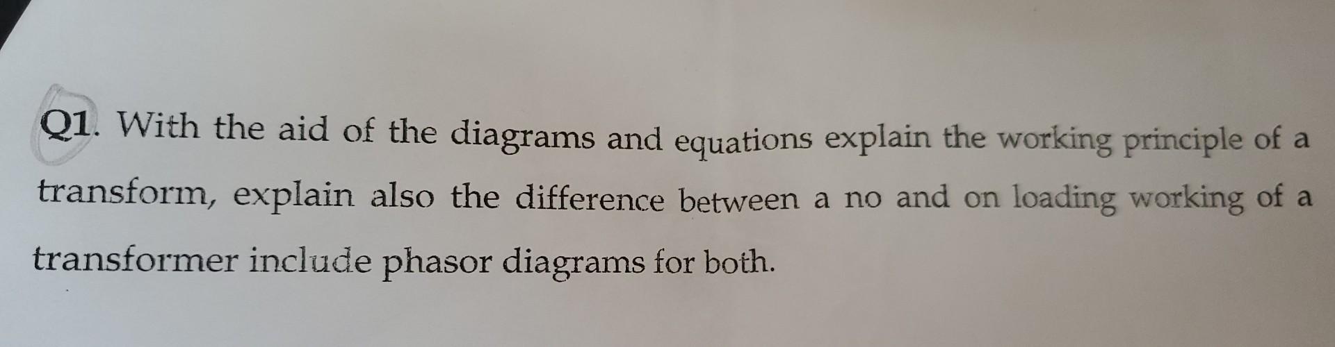 Solved Q1. With the aid of the diagrams and equations | Chegg.com