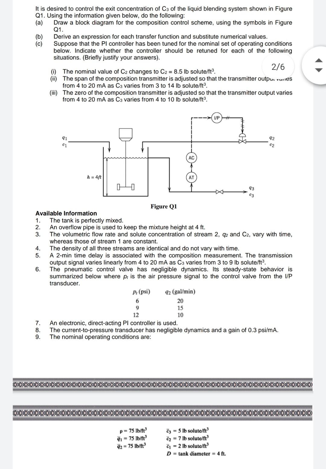 Solved It is desired to control the exit concentration of C3 | Chegg.com