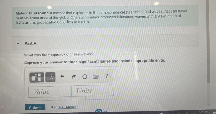 Solved Meteor Infrasound Ameteor That Explodes In The