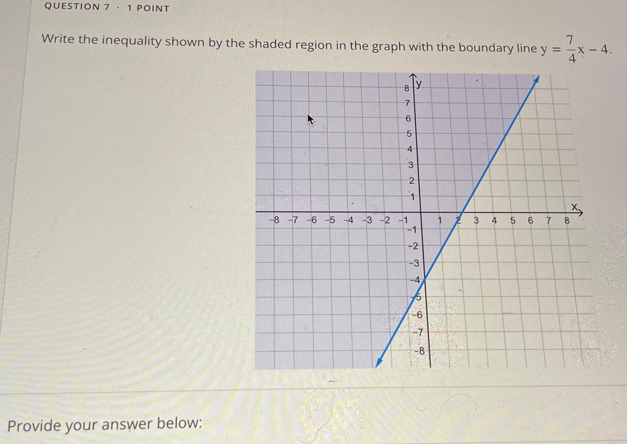 Solved QUESTION 7*1 ﻿POINTWrite the inequality shown by the | Chegg.com