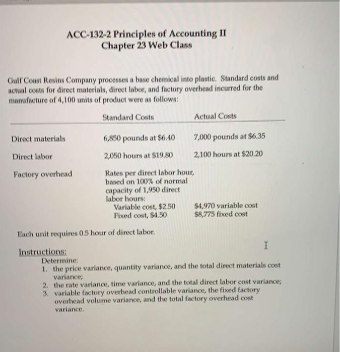 Solved ACC-132-2 Principles of Accounting II Chapter 23 Web | Chegg.com