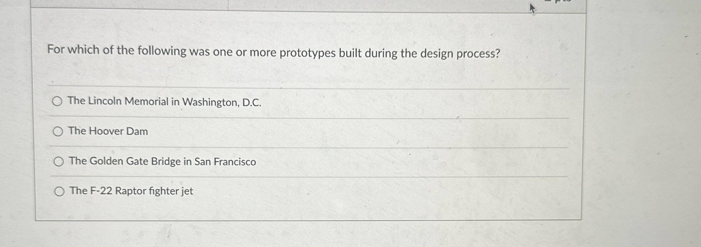 Solved For Which Of The Following Was One Or More Prototypes 