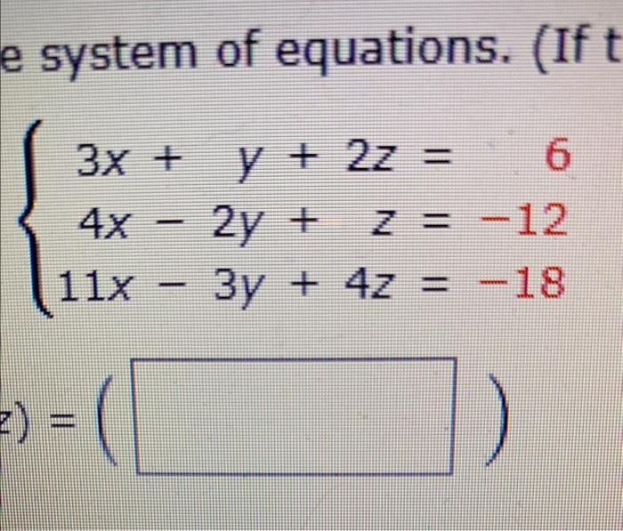 Solved if the system is dependent , enter a general solution | Chegg.com