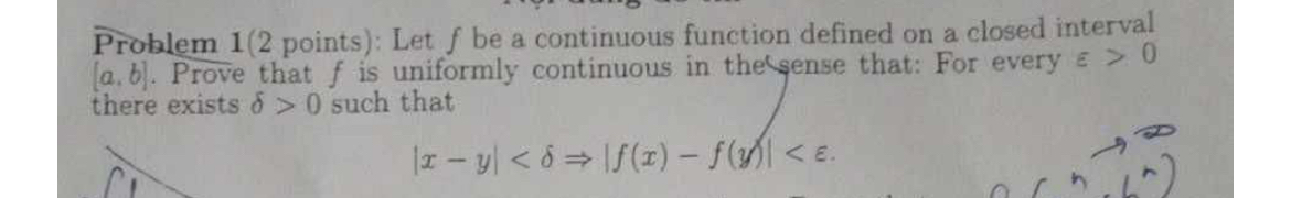 Solved Problem 1 (2 ﻿points): Let f ﻿be a continuous | Chegg.com
