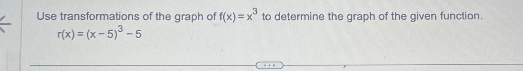 Solved Use transformations of the graph of f(x)=x3 ﻿to | Chegg.com