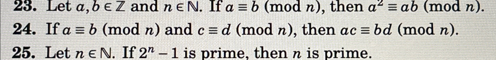 Solved If a-=b(modn) ﻿and c-=d(modn), ﻿then ac-=bd(modn). | Chegg.com