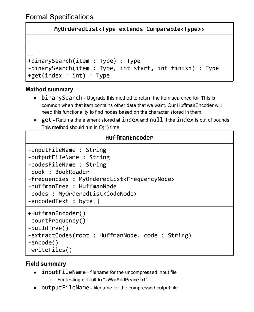 Solved Java, I need extractCodes, encode, write files, and | Chegg.com