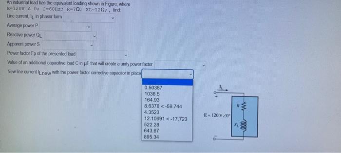 Solved An industrial load has the equivalent loading shown | Chegg.com
