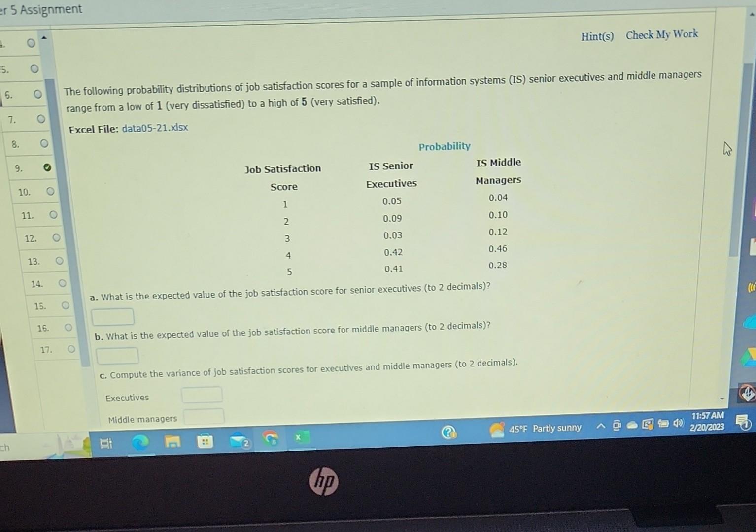 Solved The following probability distributions of job | Chegg.com