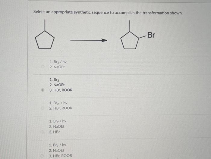 Solved Select an appropriate synthetic sequence to | Chegg.com