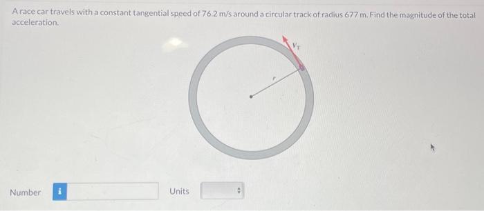 Solved A race car travels with a constant tangential speed | Chegg.com