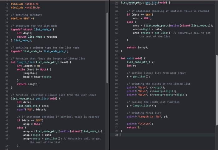 Solved of list_node_t nodes. Your code should fit with the | Chegg.com
