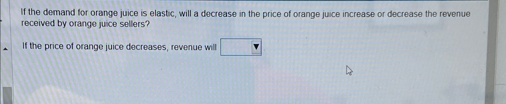 Solved If the demand for orange juice is elastic, will a | Chegg.com