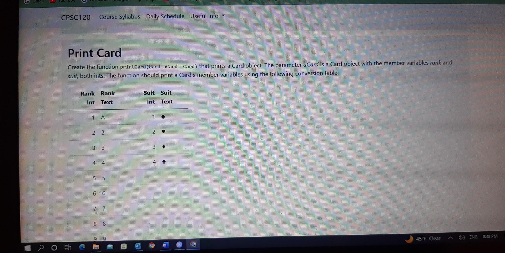 Solved Create the function printCard (Gard aCard: Card) that | Chegg.com