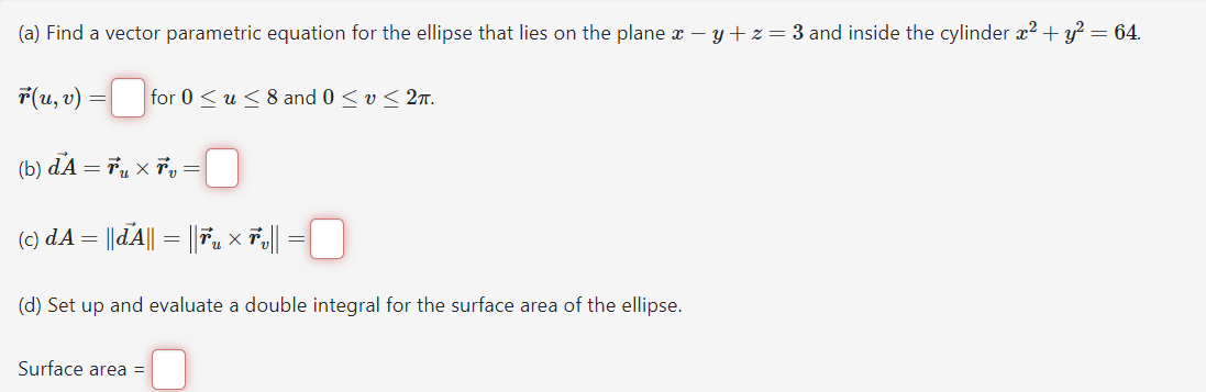 Solved (a) ﻿Find a vector parametric equation for the | Chegg.com