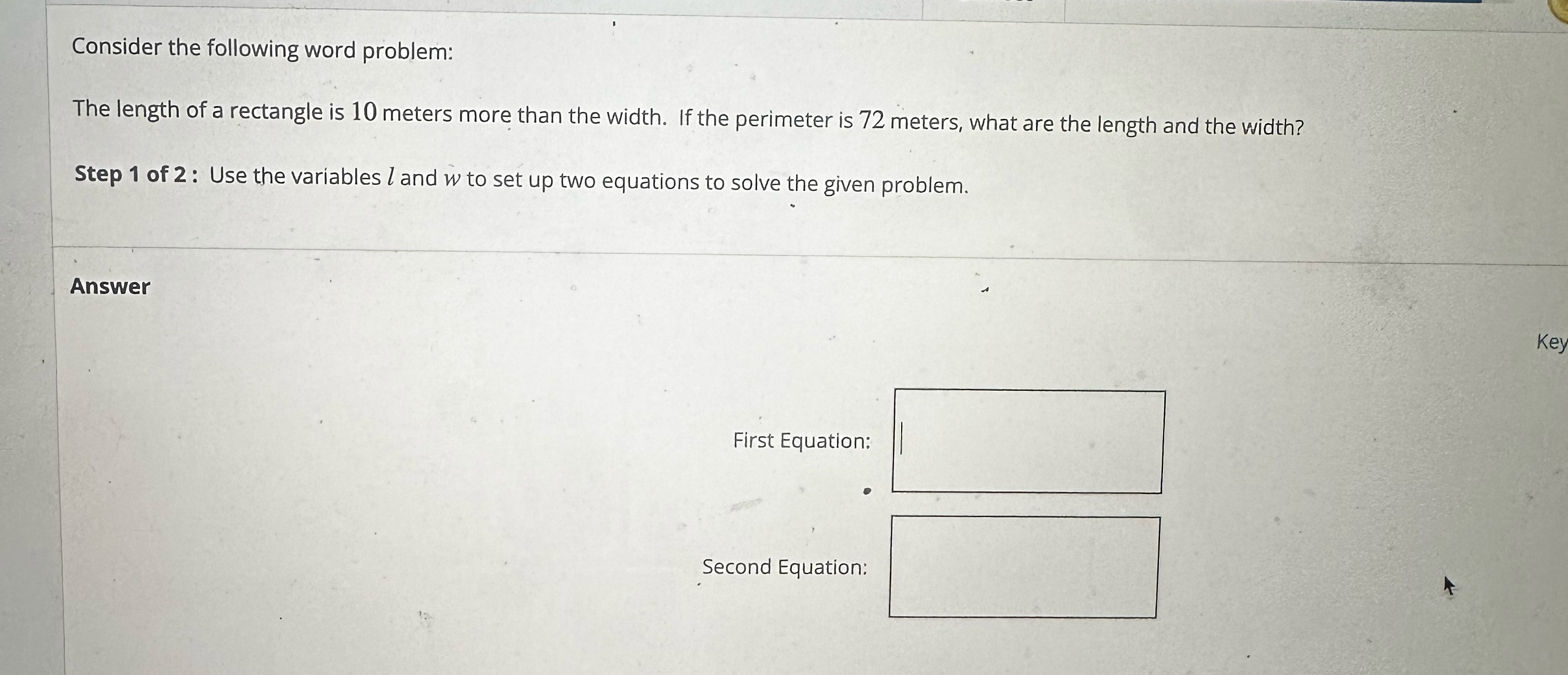 Solved Consider the following word problem:The length of a | Chegg.com